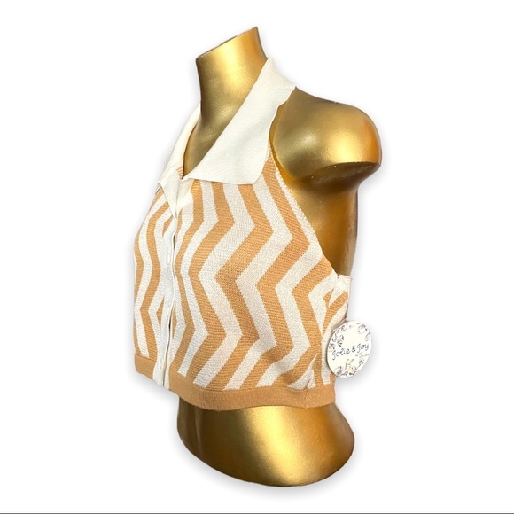 Jolie & Joy by FCT With Love | Sweaters | Sweater Vest Tan Chevron Knit ...